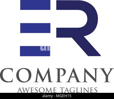 A Logo with modern and sophisticated ER letter initials with diffrent ...