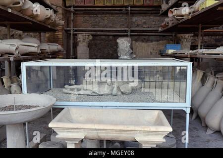 Plaster casts of actual human figures from the devastating volcanic ...