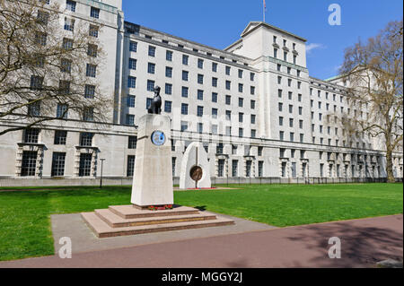 Ministry of Defence MOD Building Statues off Whitehall in London UK ...