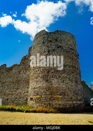 England. Portchester castle. Portus Adurni, the Roman Saxon Shore Fort ...