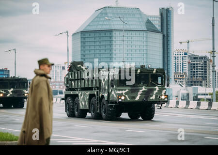 Minsk, Belarus. Soviet Heavy Multiple Rocket Launcher Polonez Moving ...