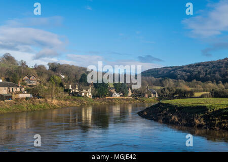 Wales, Tintern Village and the River Wye Stock Photo - Alamy