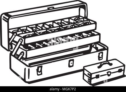 Fishing Tackle Box - Retro Clipart Illustration Stock Vector Image ...