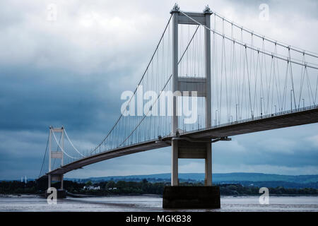 The second River Severn crossing as seen from the site of the old Aust ...