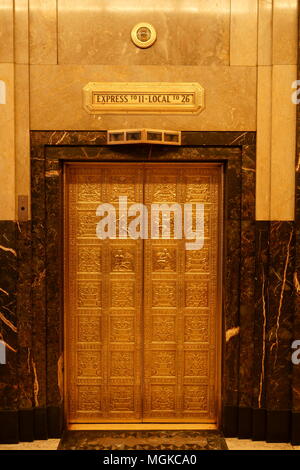 Elevator door, Fisher Building, a landmark skyscraper located at 3011 ...
