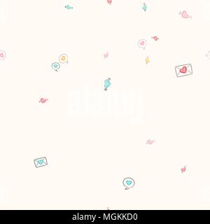 Love letters and hearts seamless pattern. Valentines day abstract ...