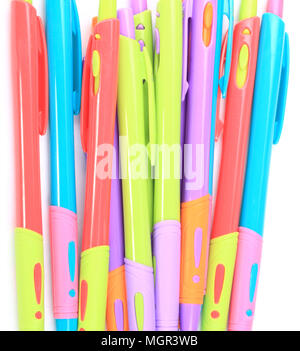many Ball Pen on white Background Stock Photo - Alamy