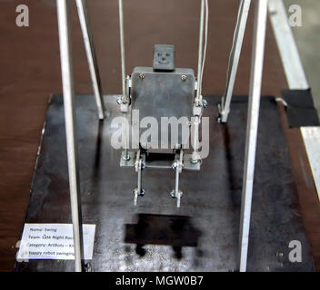 Pleasanton, California, USA. 28th Apr, 2018. A dancing robot at the ...