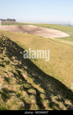 Defensive ditch and rampart at Barbury Castle Country Park, Iron Age ...