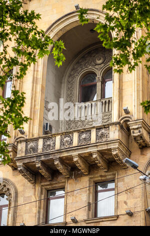 Beautifull ornamental Balcony, Tbilisi Science House, Georgia Stock ...