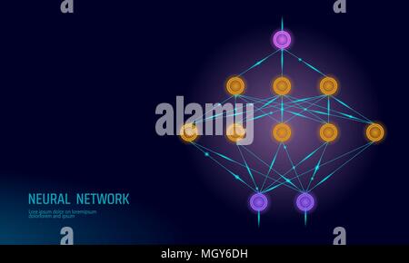Neural net. Neuron network. Deep learning. Cognitive technology concept. Logical artificial ...