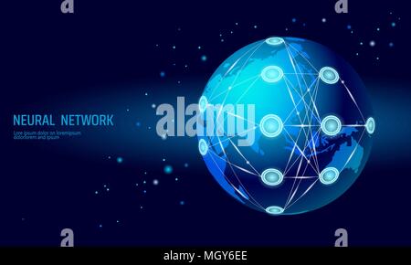 Neural net. Neuron network. Deep learning. Cognitive technology concept. Logical artificial ...