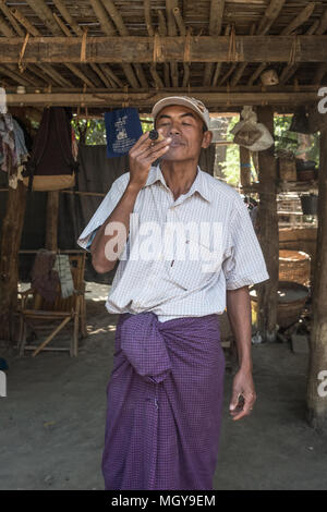 Local Villagers in Myanmar Smoking Cheroots Stock Photo - Alamy