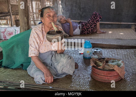 Local Villagers in Myanmar Smoking Cheroots Stock Photo - Alamy