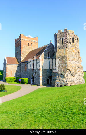Dover castle. Roman 2nd century Pharos or Lighthouse, with Late-Saxon ...