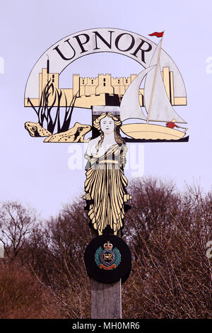 Upnor village sign, Kent, England, UK Stock Photo - Alamy