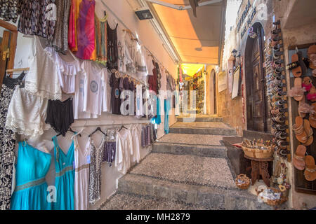 Shops in the village of Lindos, Rhodes, Greece Stock Photo - Alamy