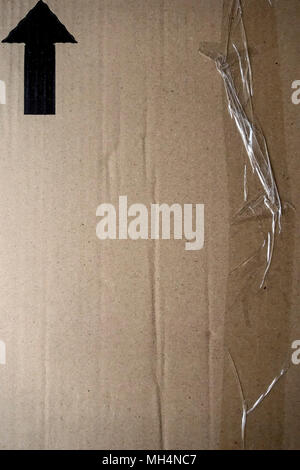 Way Up Symbol on a Cardboard Box, Close Up Stock Photo - Alamy