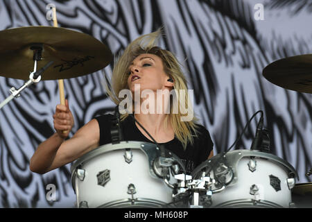 Hayley Cramer of Pop Evil performs at Inkcarceration Music and Tattoo ...
