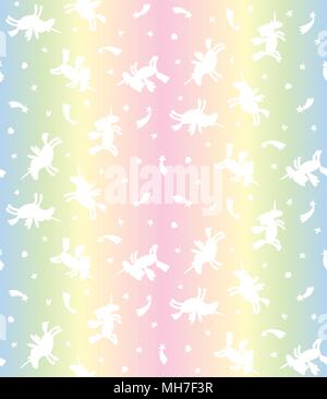 Rainbow unicorn background. Pastel gradient color sky with glitter and ...