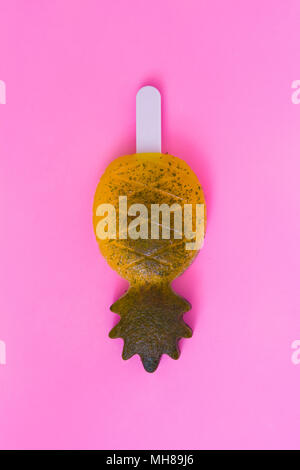 Pink fruit popsicle ice cream cloeup isolated on white background Stock ...