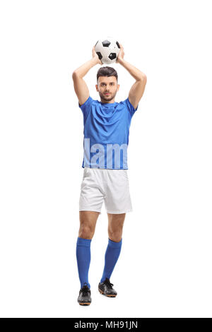 Footballer throwing in Stock Photo - Alamy