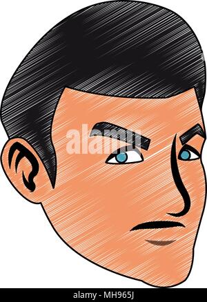 Angry man face cartoon scribble Stock Vector Image & Art - Alamy