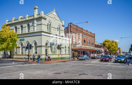 view of the Lithgow Main Street, the commercial hub of the country town ...