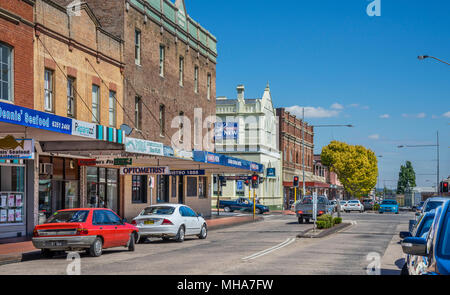 view of the Lithgow Main Street, the commercial hub of the country town ...
