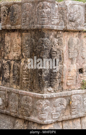 The mayan platform of skulls is a T-shaped platform that is festooned ...