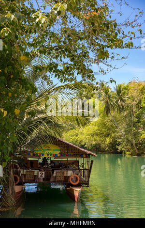 Philippines Bohol Floating restaurants on the river at Loboc Adrian ...
