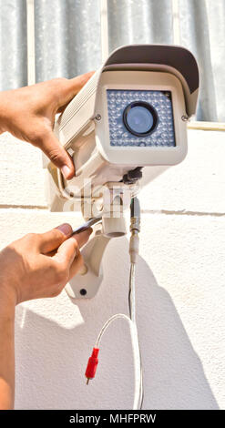 setup cctv camera on wall Stock Photo - Alamy