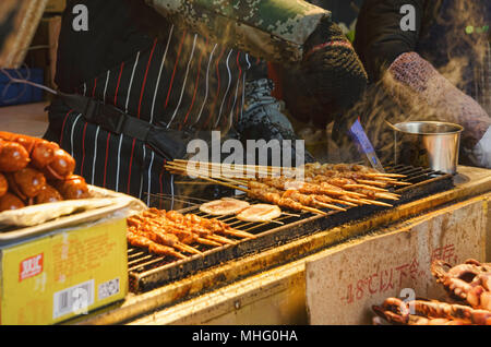 Harbin street food: Harbin sausage, tanghulu, and other skewered meat ...