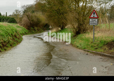 british road liable to flooding road sign with exclamation mark above ...