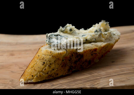 French Saint Agur cheese bought from a supermarket in the UK and spread ...