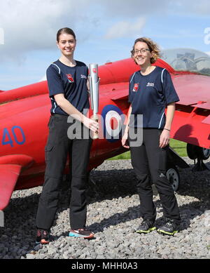 Wales, UK. 1st May, 2018. The RAF Centenary Baton being transported by ...
