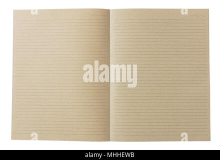 Old fashioned notebook isolated on white, cut out, front cover with a ...