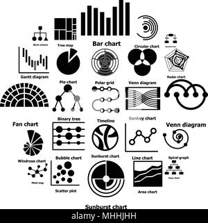 Infographic chart types icons set grey vector Stock Vector Image & Art ...