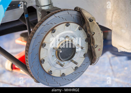 Rally race car brake system detail close up Stock Photo - Alamy