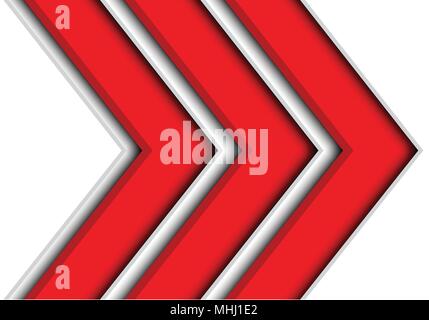 Abstract red triple arrow speed on white design modern futuristic ...