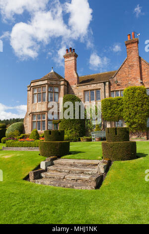 Topiary in the gardens, Felley Priory, Nottingham, Nottinghamshire ...
