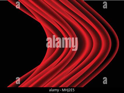 Abstract red wave curve arrow on black background luxury vector ...