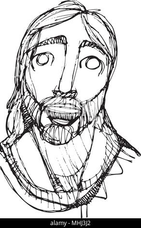 Jesus face cartoon Stock Vector Image & Art - Alamy