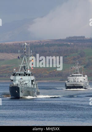 KNM Otra M351 (Norwegian Navy) and HNLMS Vlaardingen M863 (Netherlands ...