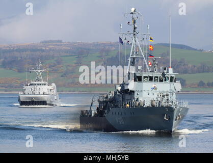 FGS Bad Bevensen (M1063), a Frankenthal-class minehunter of the German ...