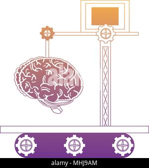 crane with brain icon over white background, colorful design. vector ...