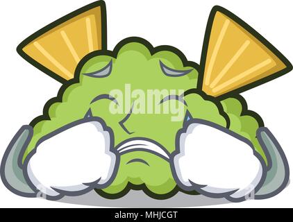 Avocado character with crying and tears emotion, sad face, depressive ...