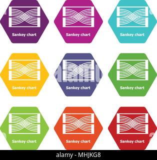 Sankey chart icons set vector color Stock Vector Image & Art - Alamy