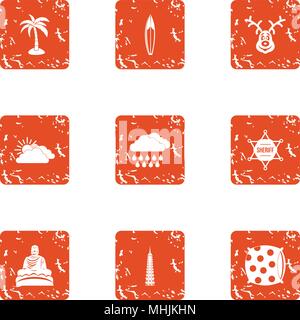 Winter hibernation icons set, grunge style Stock Vector Image & Art - Alamy