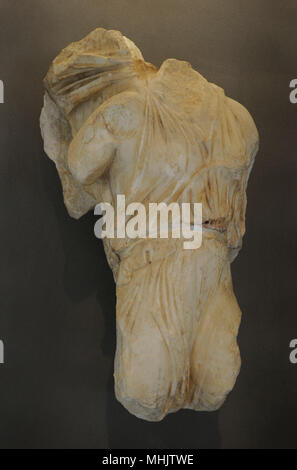 Greek art. The parapet of the Athena Nike temple. Lower part of a Nike ...